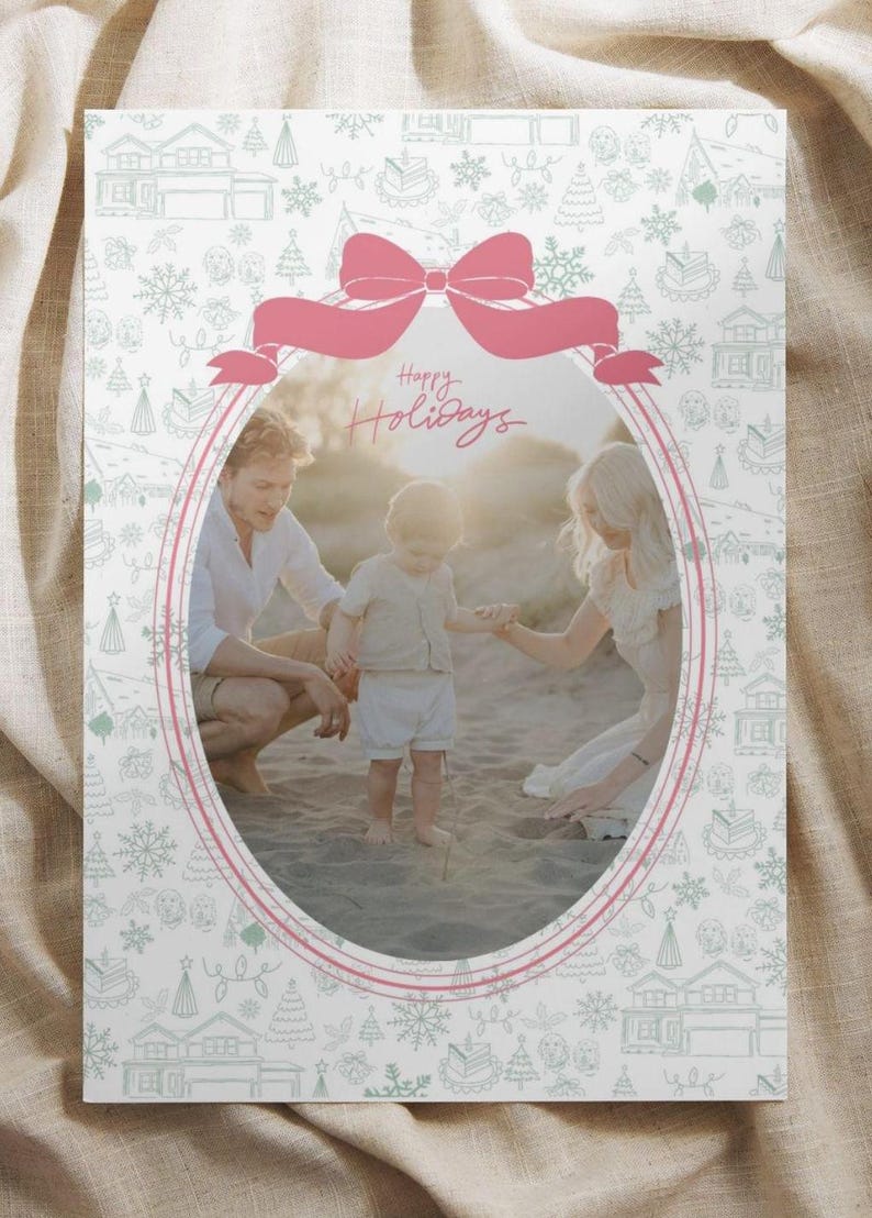 Personalized Holiday Card Editable Canva Template - Etsy