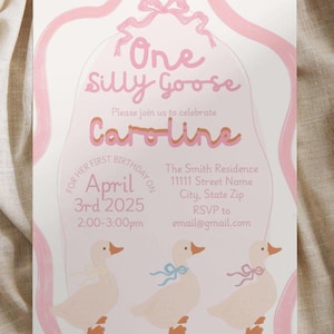 One Silly Goose Invitation Template Canva Editable - Etsy
