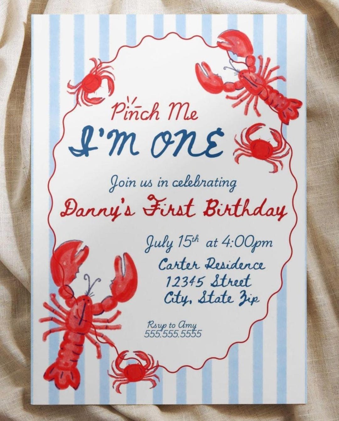 Pinch Me I'm One Birthday Invitation Editable Template Canva - Etsy