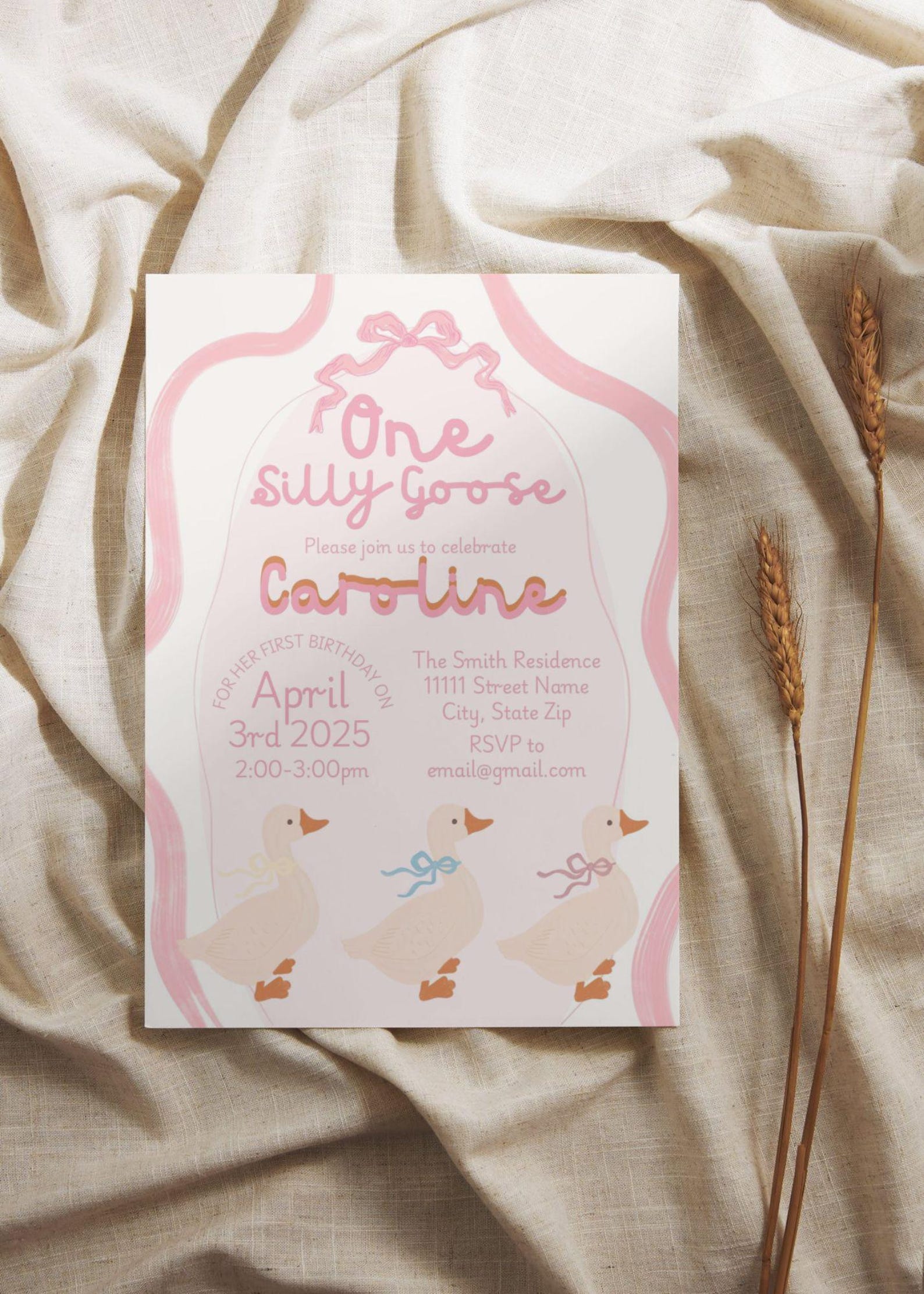 One Silly Goose Invitation Canva Editable - Etsy