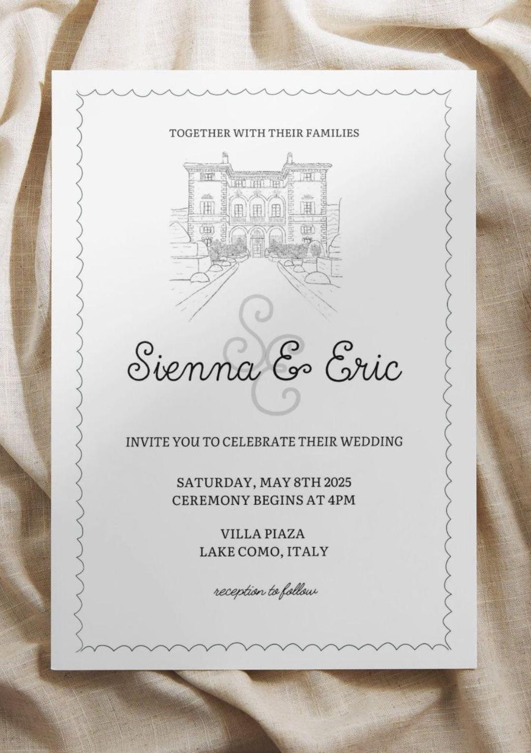 Custom Venue Illustration Invitation Template Canva - Etsy