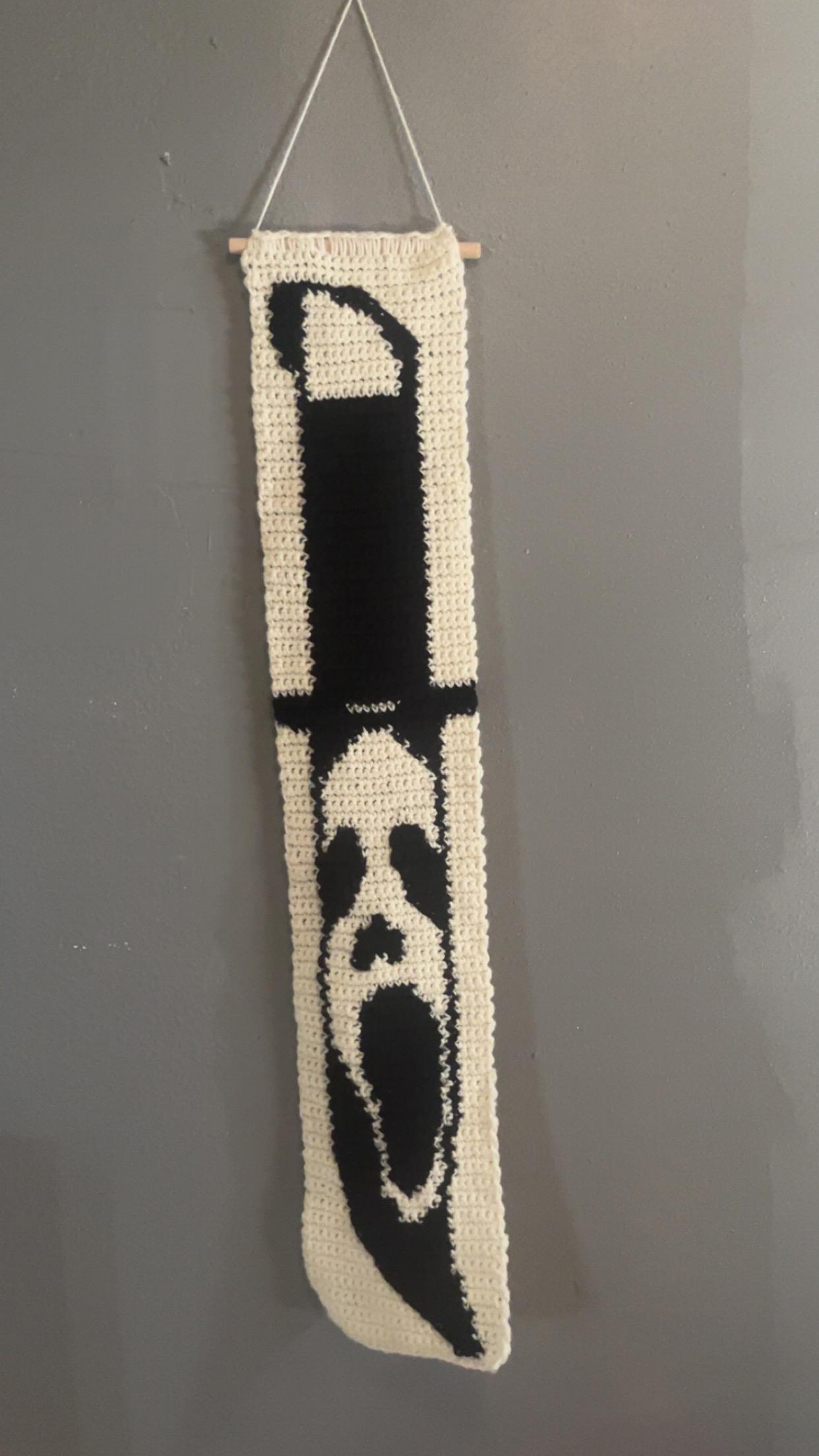 Ghost Face Scream Crochet Tapestry - Etsy