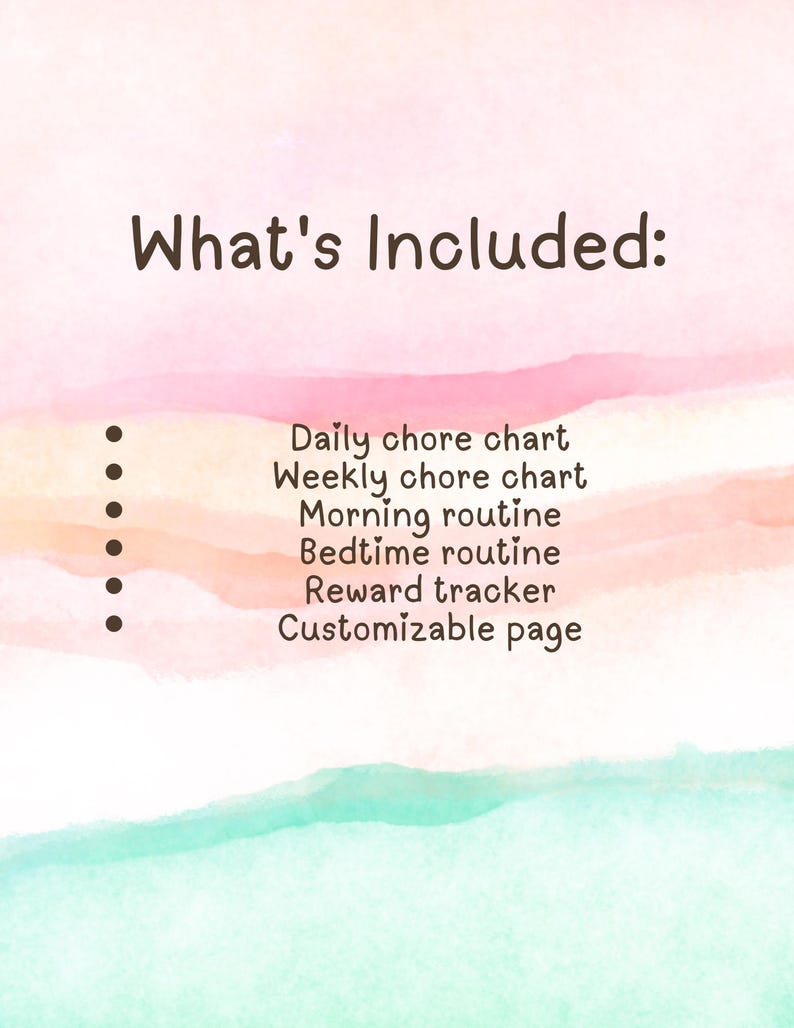 Printable Kids Chore Chart & Daily Routine Bundle | Morning and Bedtime ...