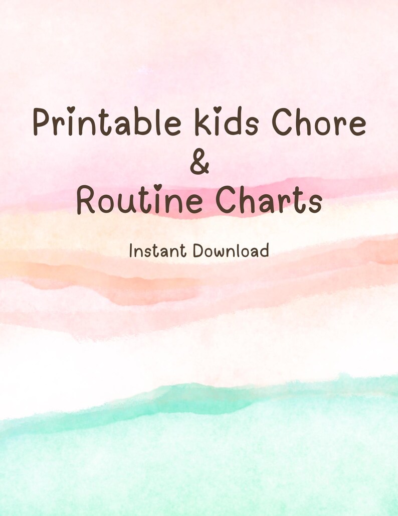 Printable Kids Chore Chart & Daily Routine Bundle | Morning and Bedtime ...