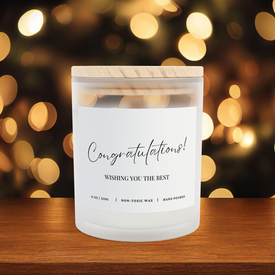 Congratulations Wishing You the Best Soy Candle Celebration Gift ...