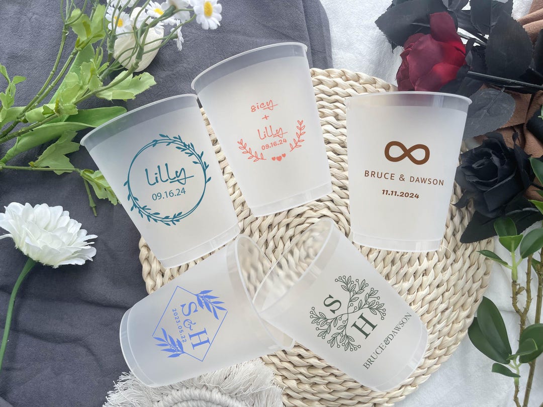 Personalized Wedding Cups, Shatterproof Frost Cups, Frosted Cups ...