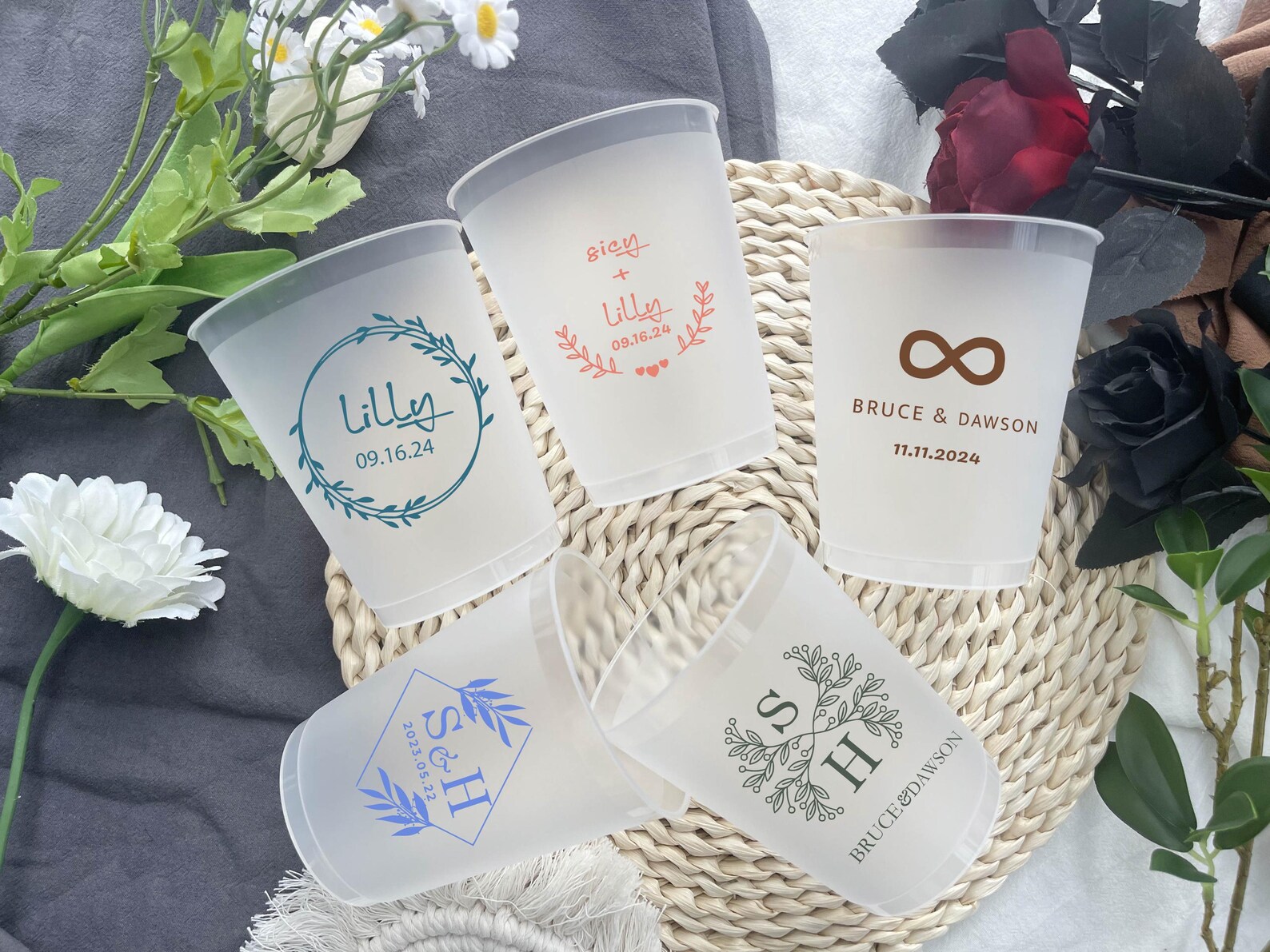 Personalized Wedding Cups From Photo, Wedding Toast Cups, Shatterproof ...
