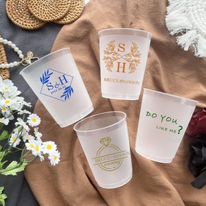 Personalized Wedding Cups From Photo, Wedding Toast Cups, Shatterproof ...