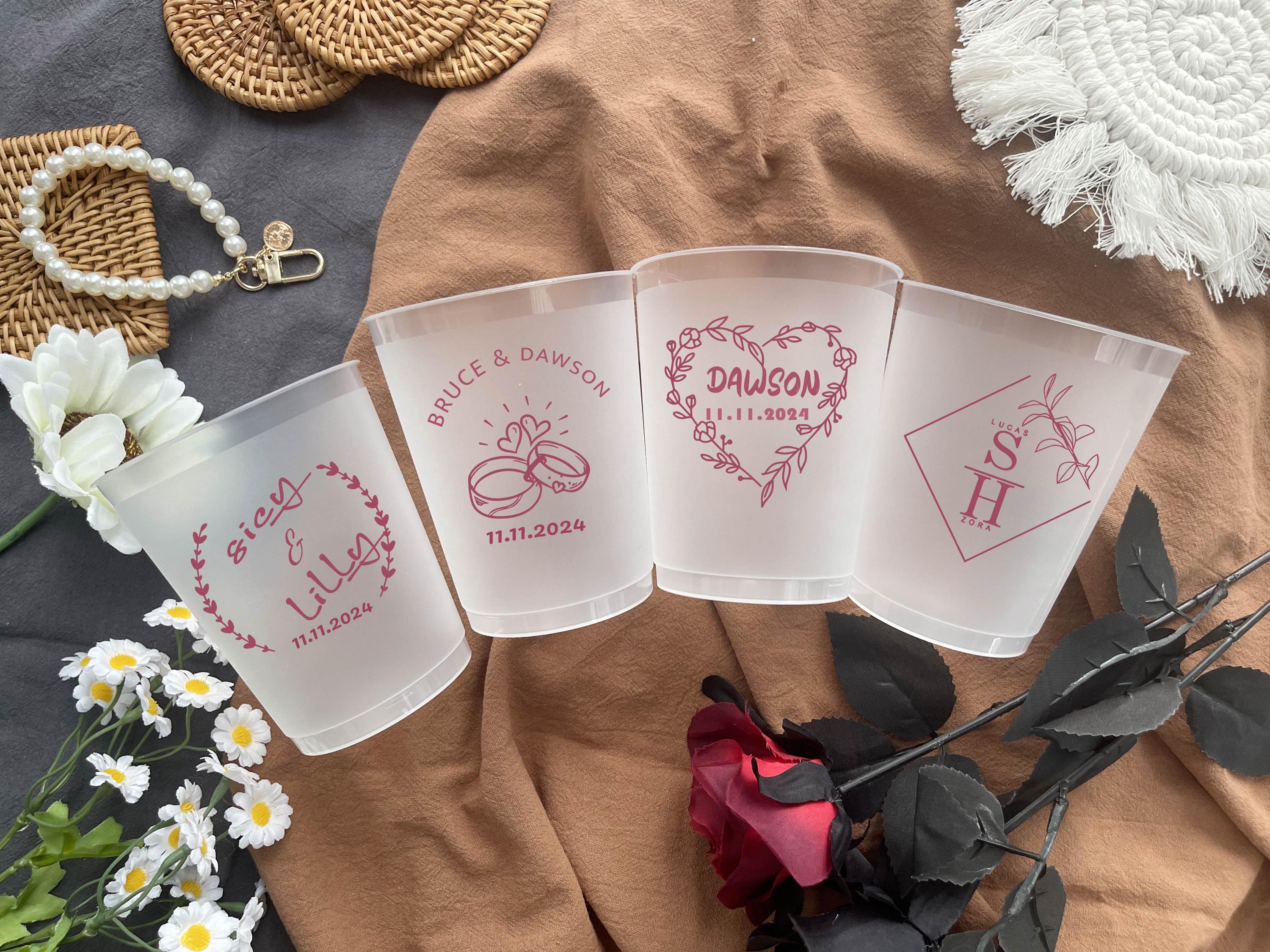 Personalized Wedding Cups From Photo, Wedding Toast Cups, Shatterproof ...