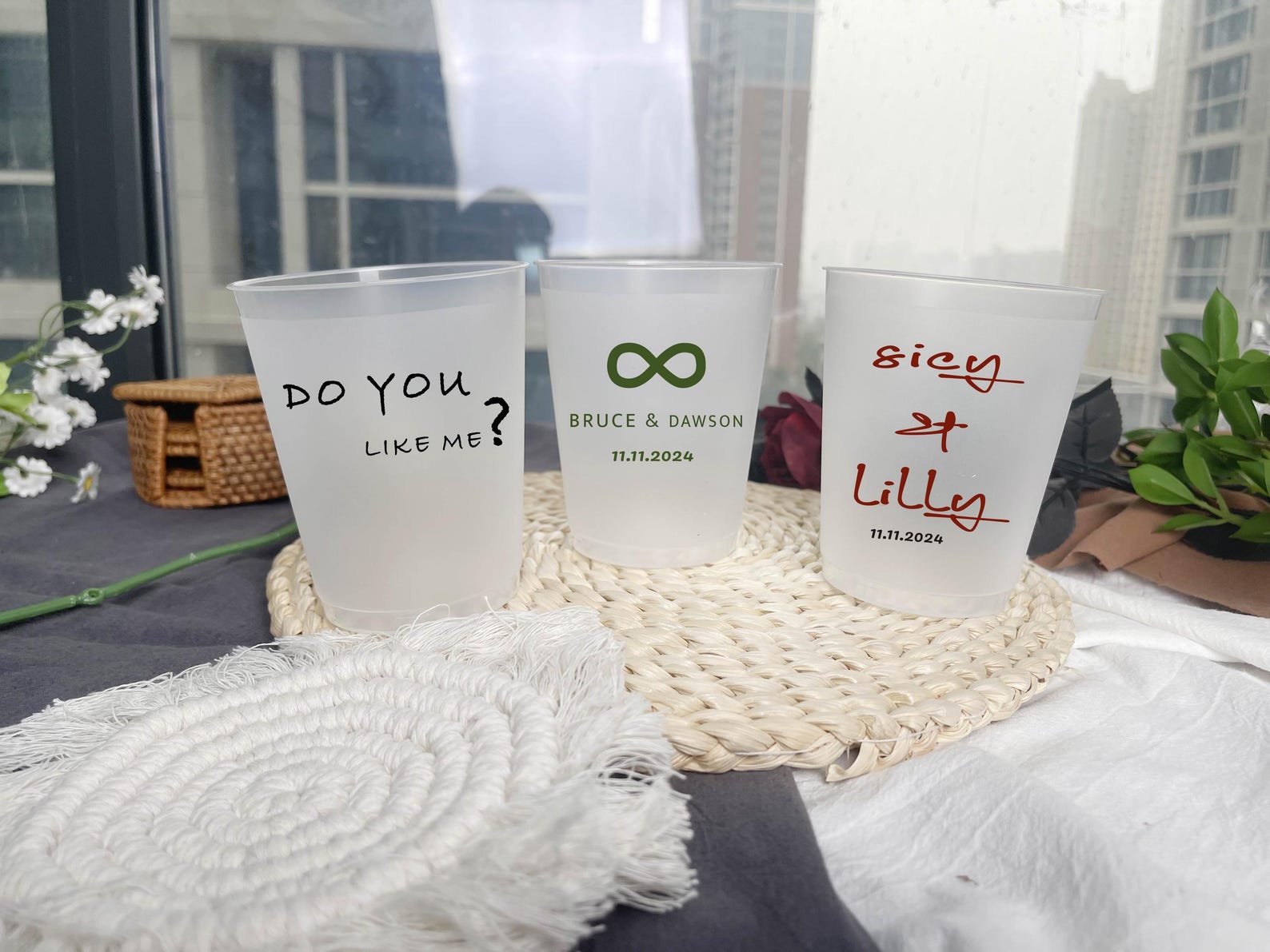Personalized Wedding Cups From Photo, Wedding Toast Cups, Shatterproof ...