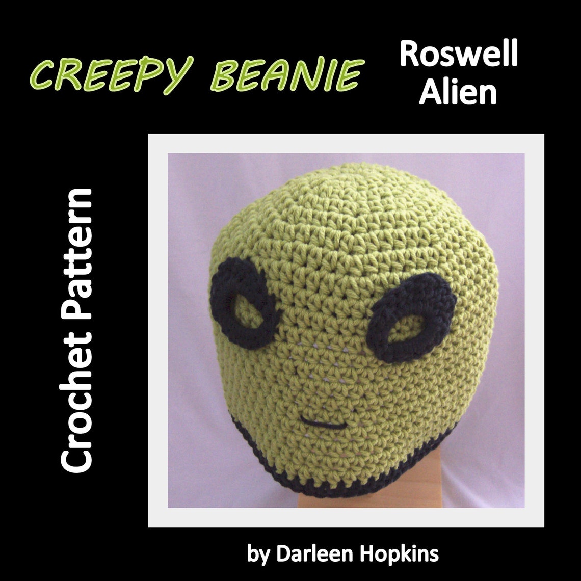 Crochet Pattern Roswell Alien Hat Creepy Space Creature for | Etsy