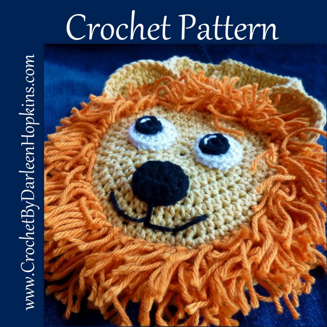 Crochet Pattern Loveable Lion Drool Spit Burp Food Bib Baby - Etsy
