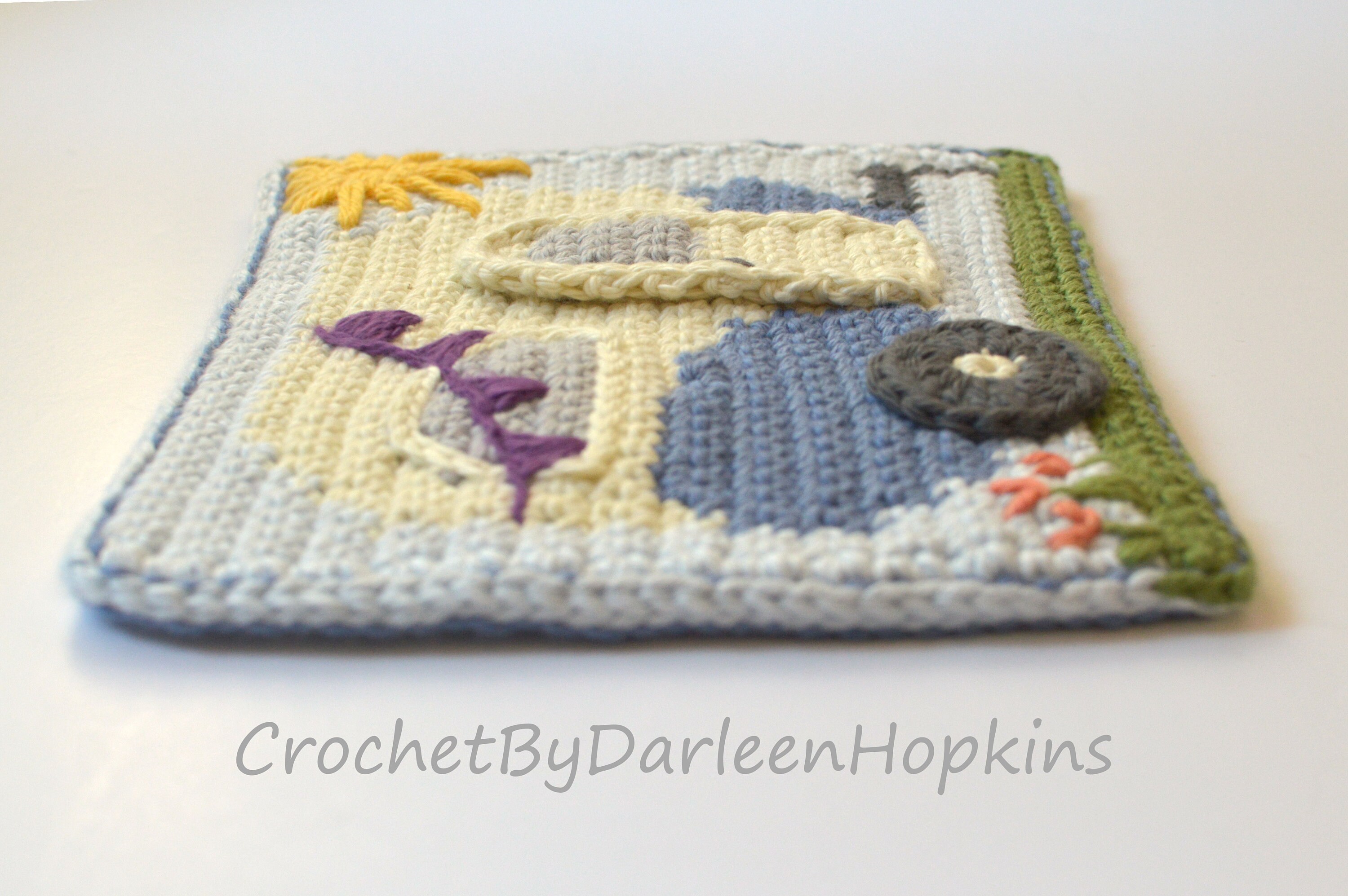 Crochet Pattern RV Camper Trailer Hot Pad Potholder Trivet | Etsy