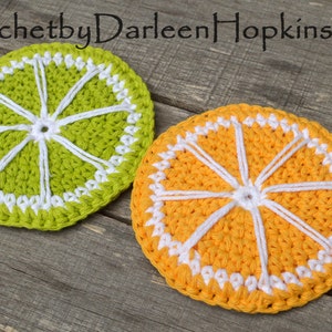 Crochet Pattern Coasters Lemonade and Limeade Lemon Crochet - Etsy