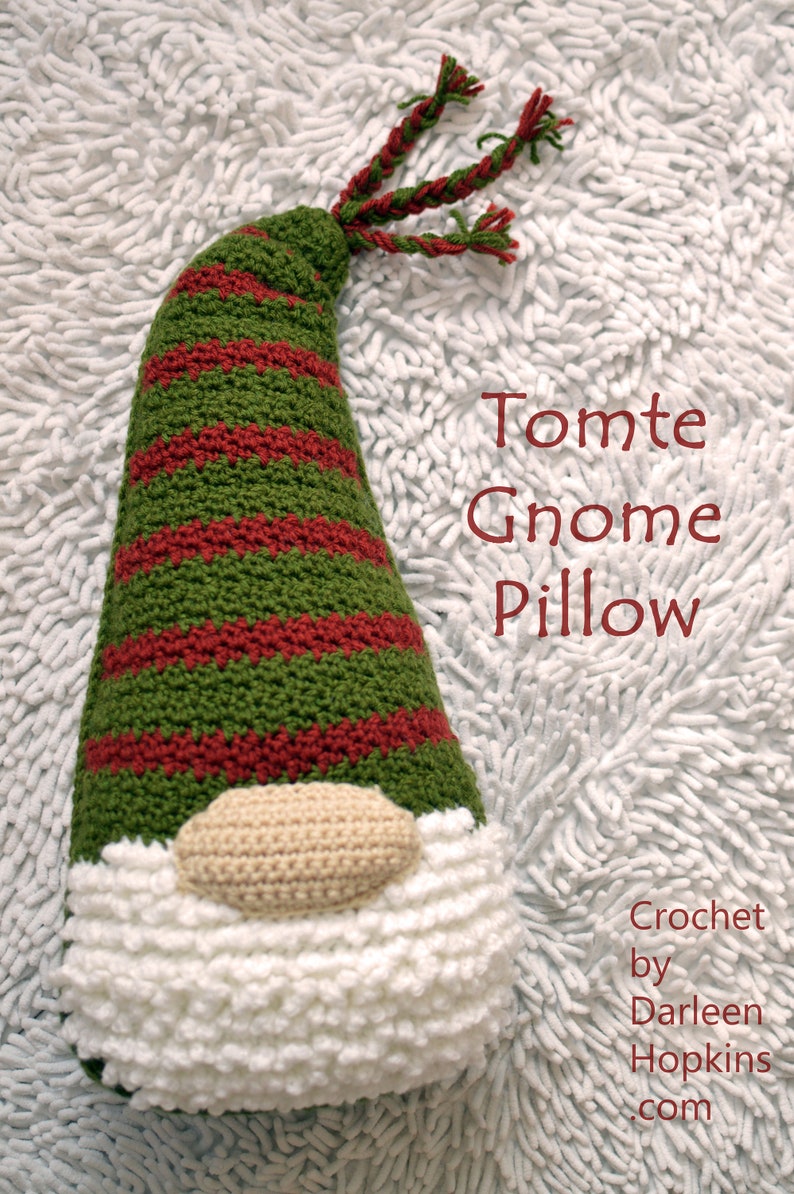 Crochet Pattern, Crochet Christmas Gnome Pillow Pattern Holiday Crochet ...