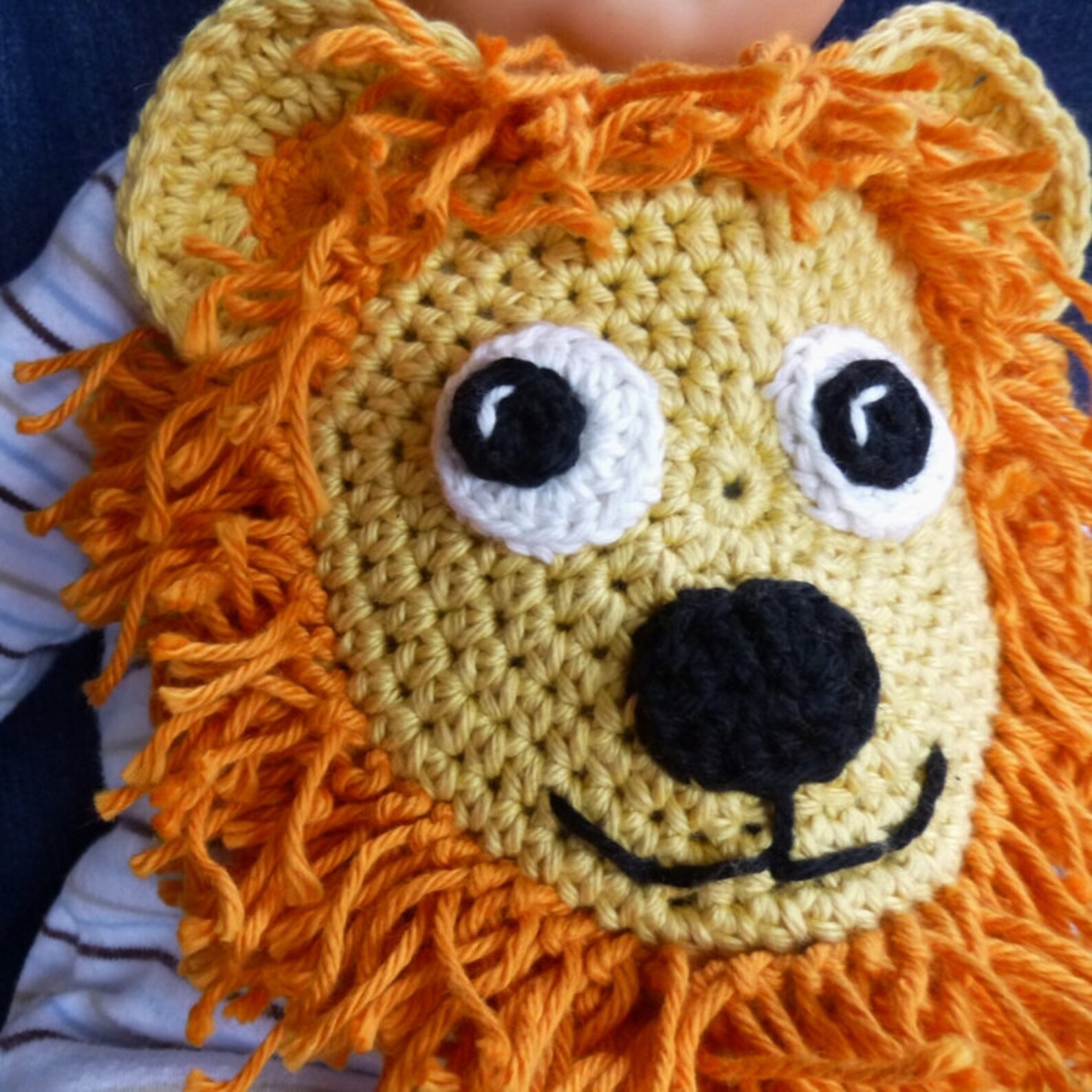 Crochet Pattern Loveable Lion Drool Spit Burp Food Bib Baby - Etsy
