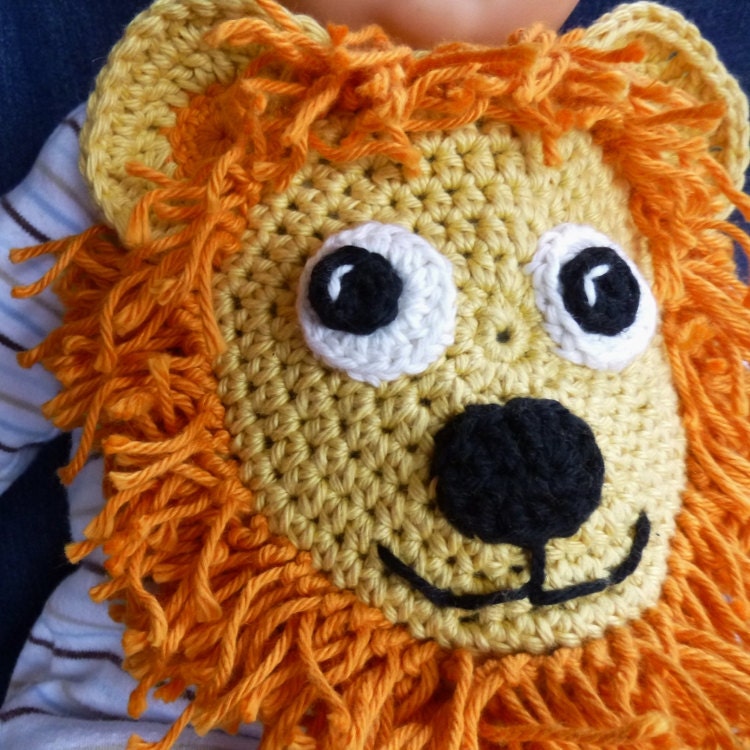 Crochet Pattern Loveable Lion Drool Spit Burp Food Bib Baby - Etsy