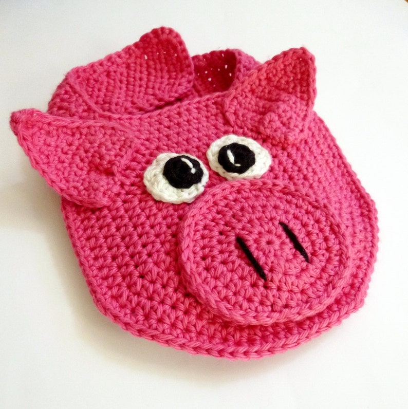 Crochet Pattern Lil' Oinker Pig Baby Bib Drool Spit Burp - Etsy