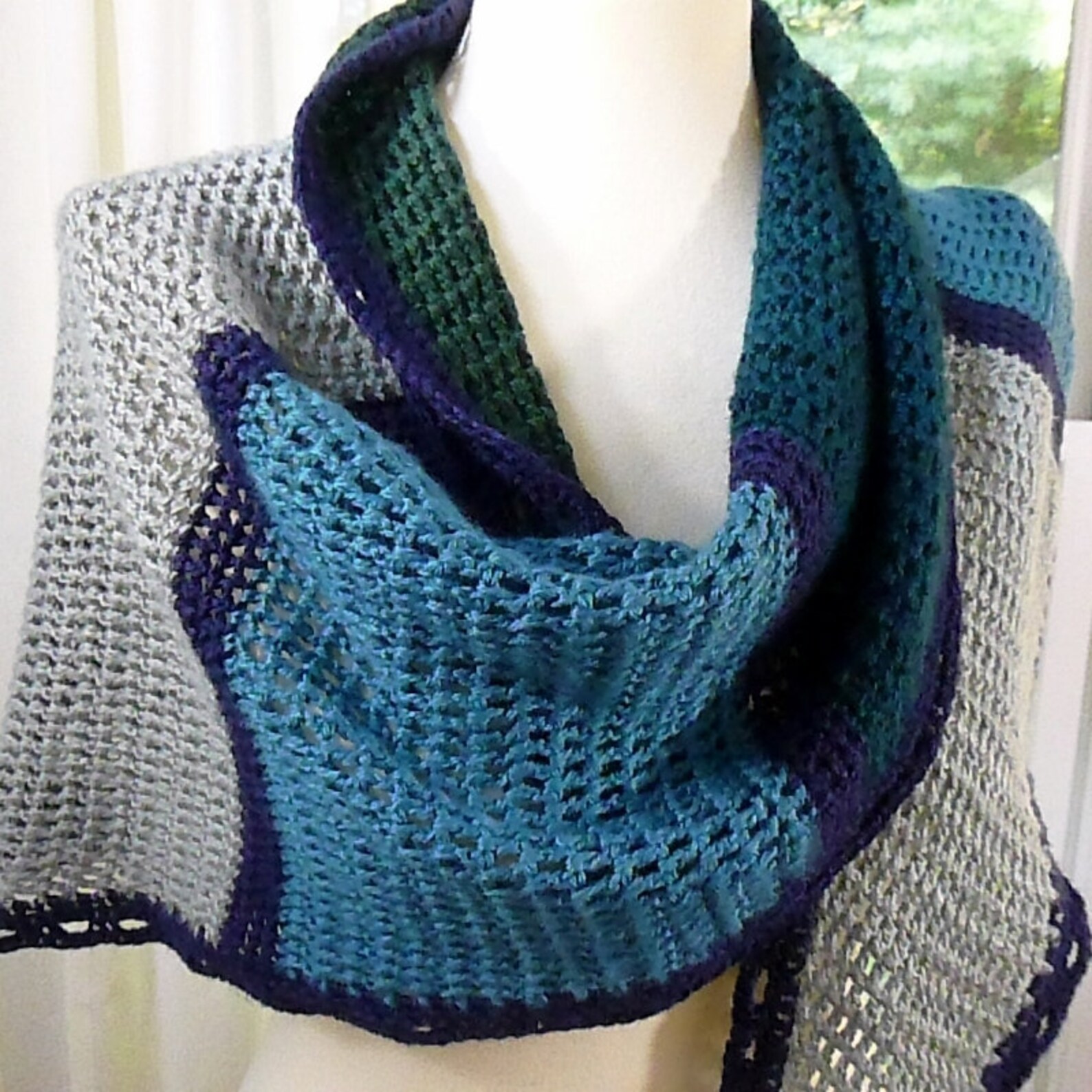 Crochet Pattern Shawl or Cowl Scarf Shawlette Charmed Sock - Etsy