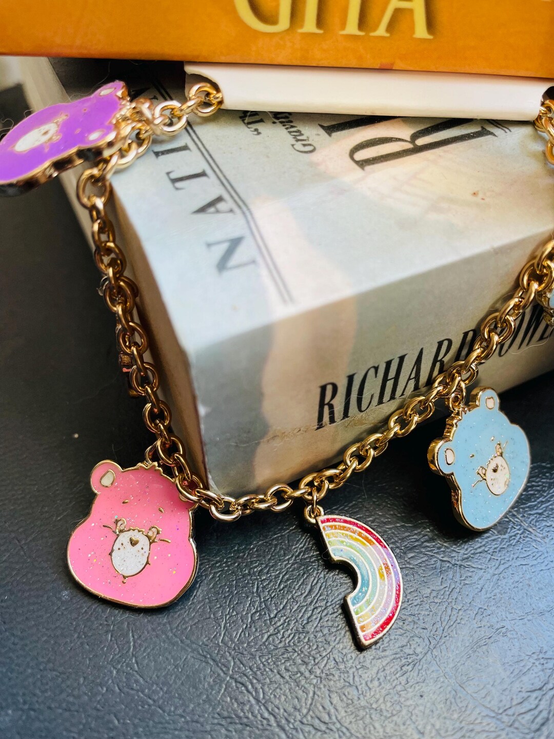 Sparkly* Care Bear Charm Bracelet - Etsy