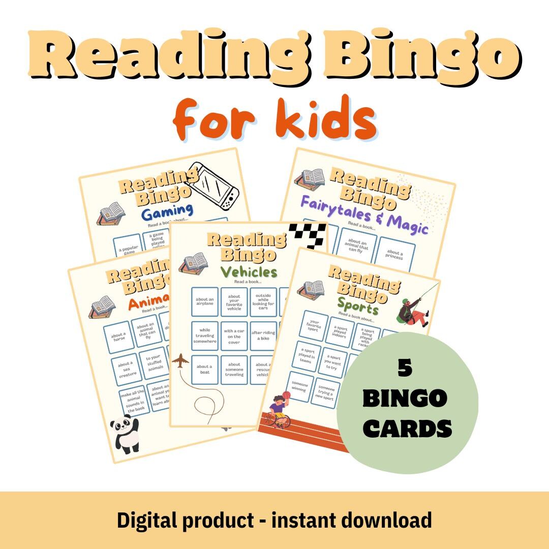 Reading Bingo Kids | Book Bingo | Reading Cards | Instant Download Book ...