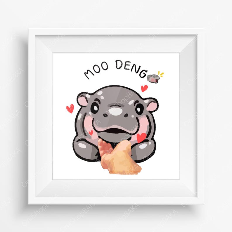 Moo Deng, Bouncy Pig PNG, Trending Thai Hippo, Animal PNG, Thai Baby ...