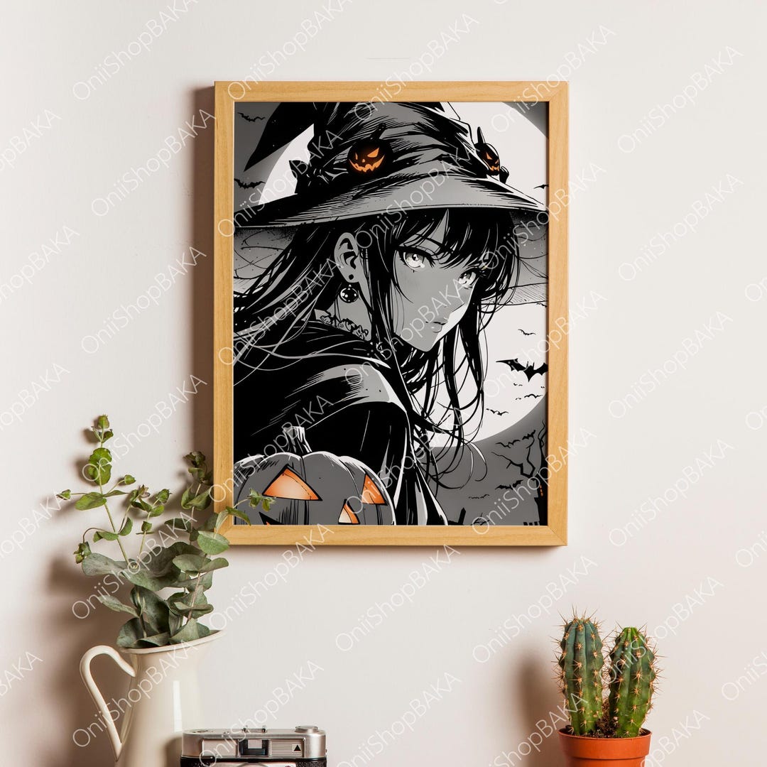Witching Hour Shadows Anime | Theme Halloween Anime | Digital Wall Art ...