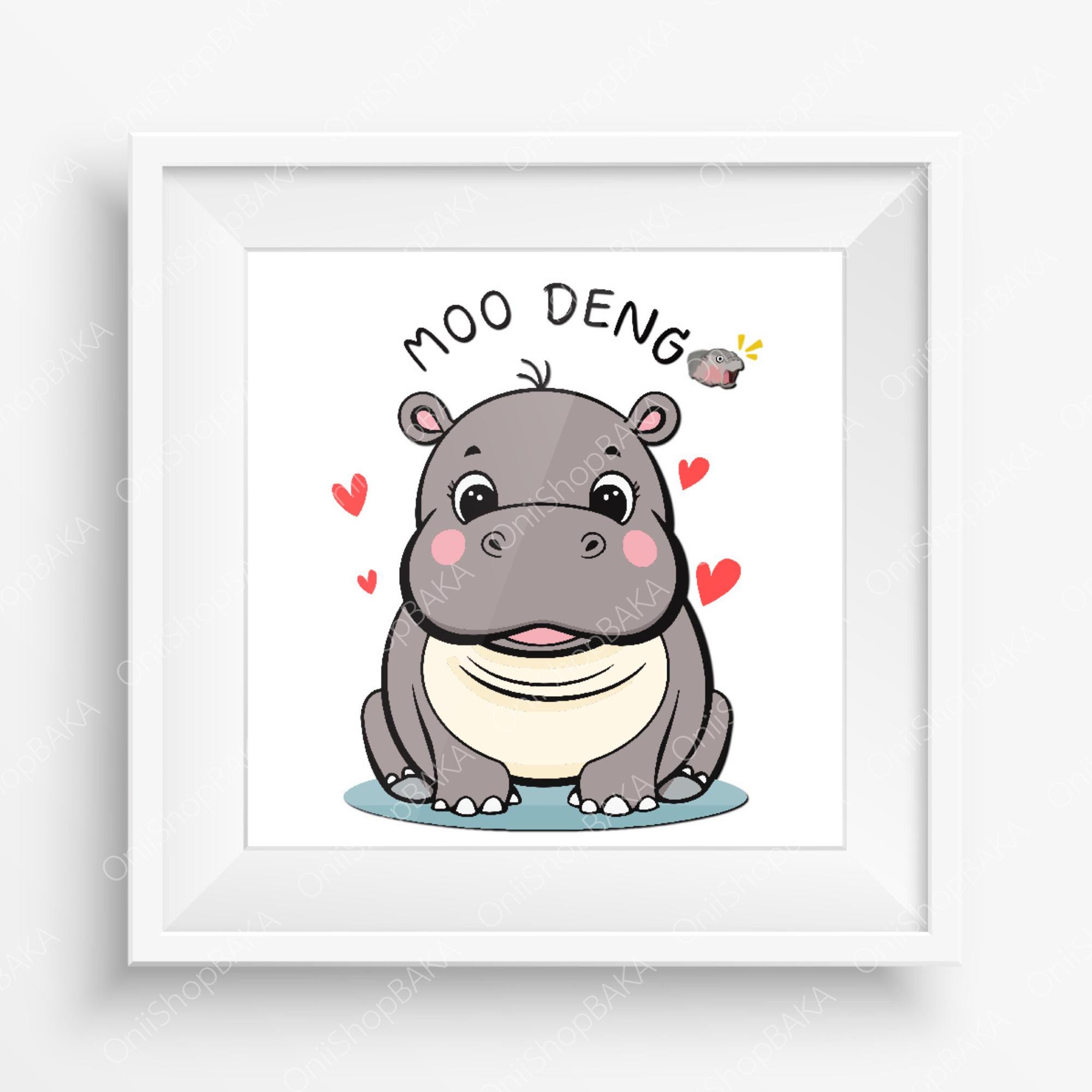Moo Deng, Bouncy Pig PNG, Trending Thai Hippo, Animal PNG, Thai Baby ...