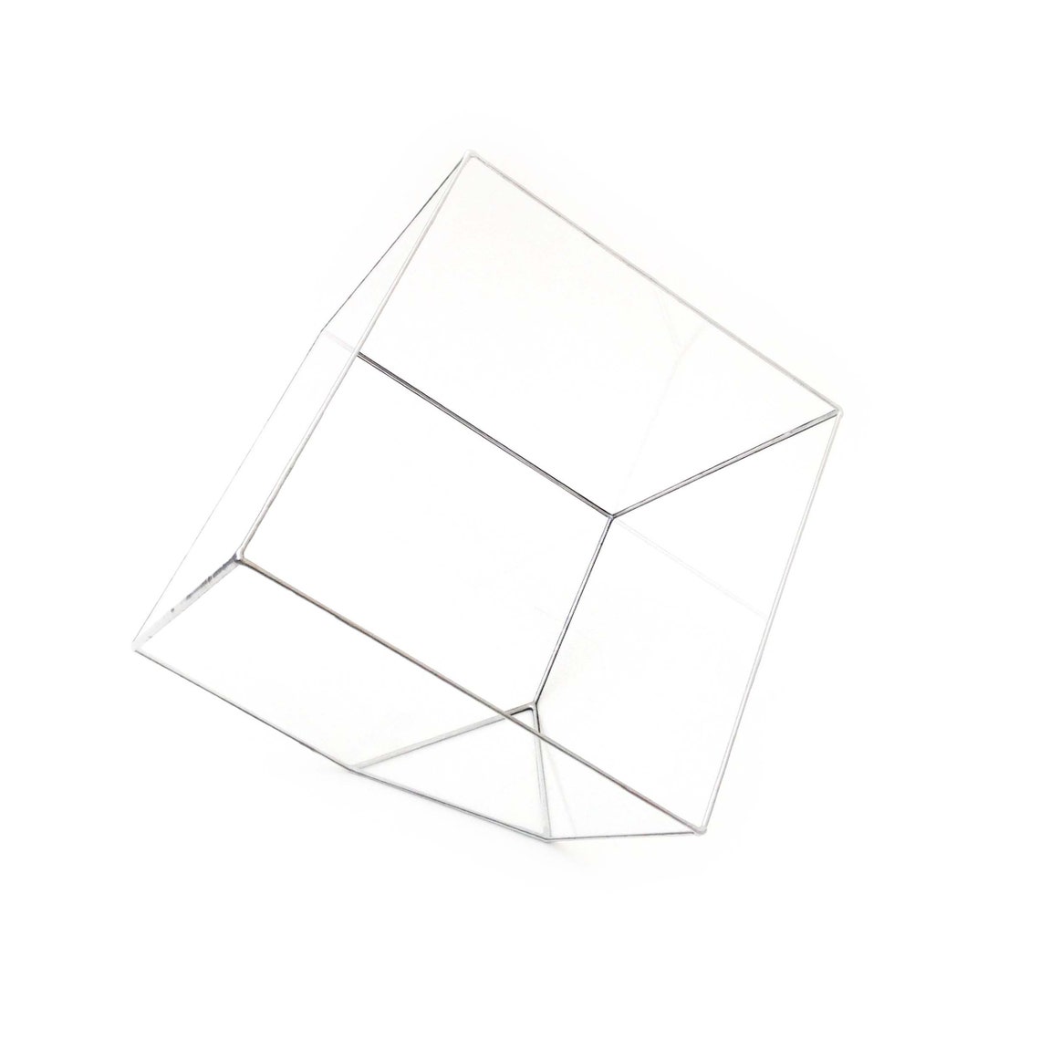 Cube Large Geometric Glass Terrarium / Handmade Planter / Indoor ...