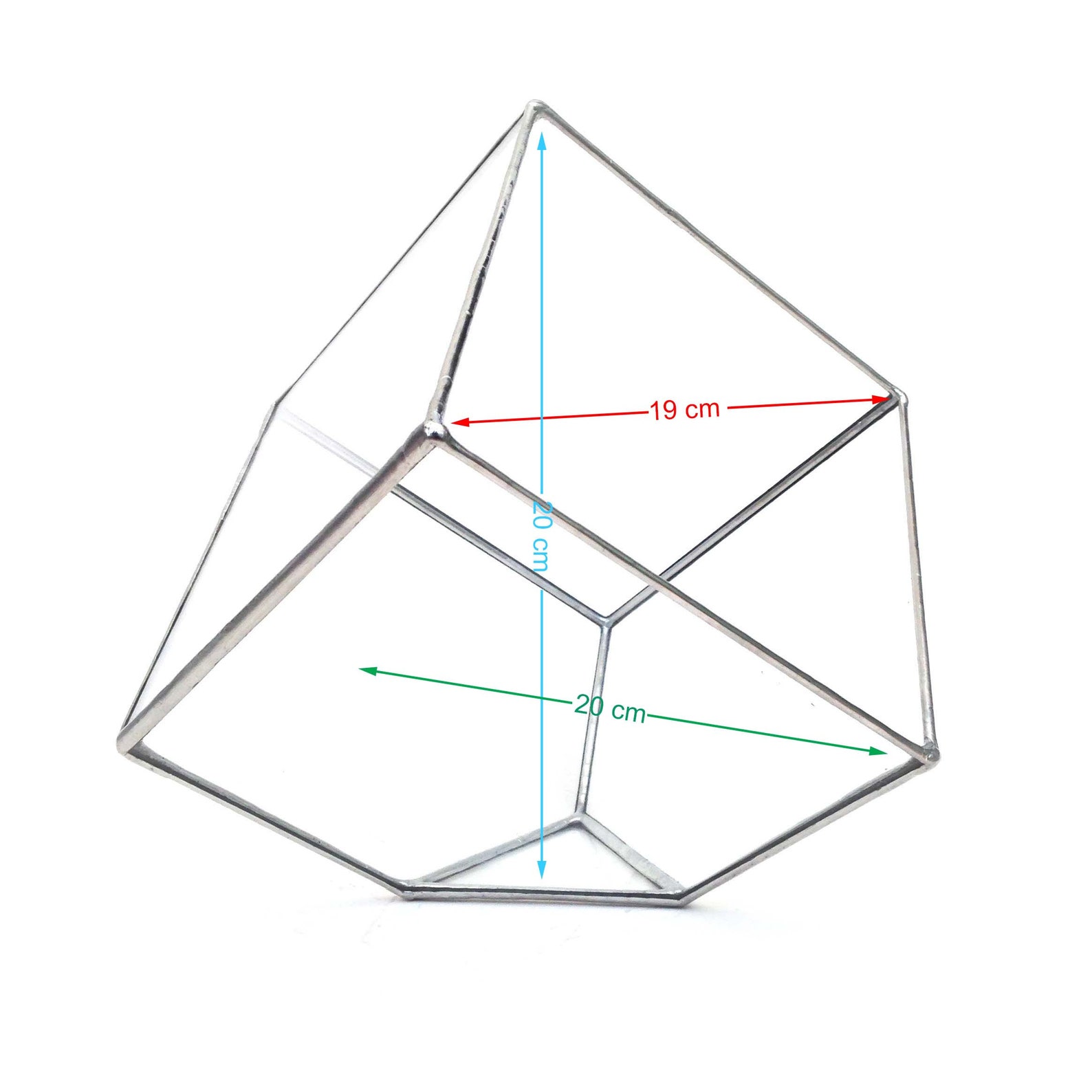 Cube Medium Geometric Glass Terrarium / Handmade Planter / - Etsy