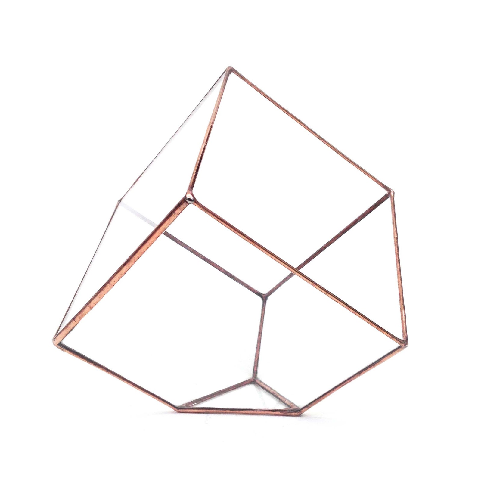 Cube Large Geometric Glass Terrarium / Handmade Planter / Indoor ...