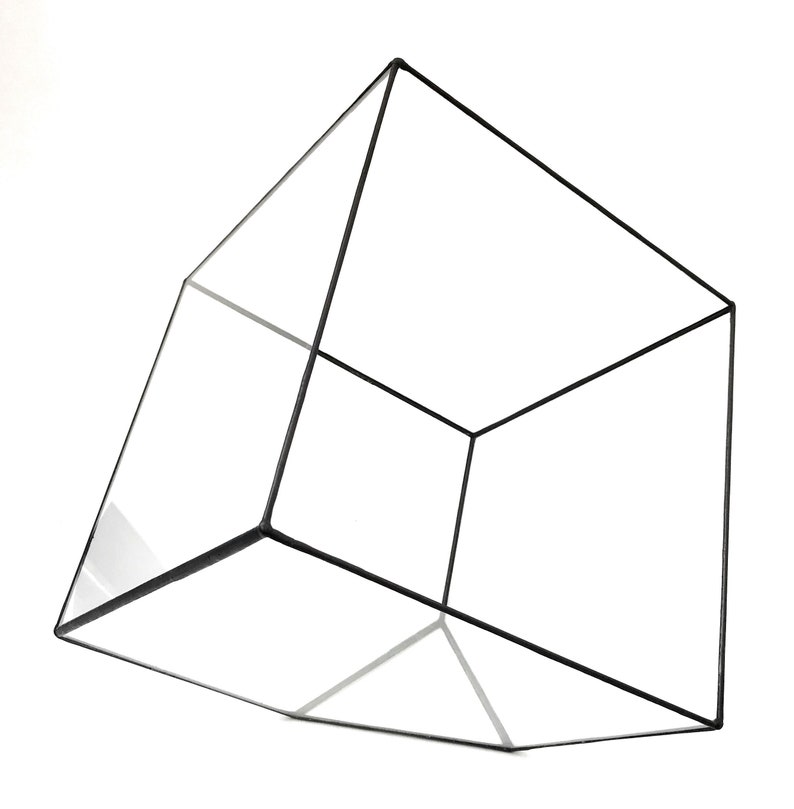 Cube Large Geometric Glass Terrarium / Handmade Planter / Indoor ...