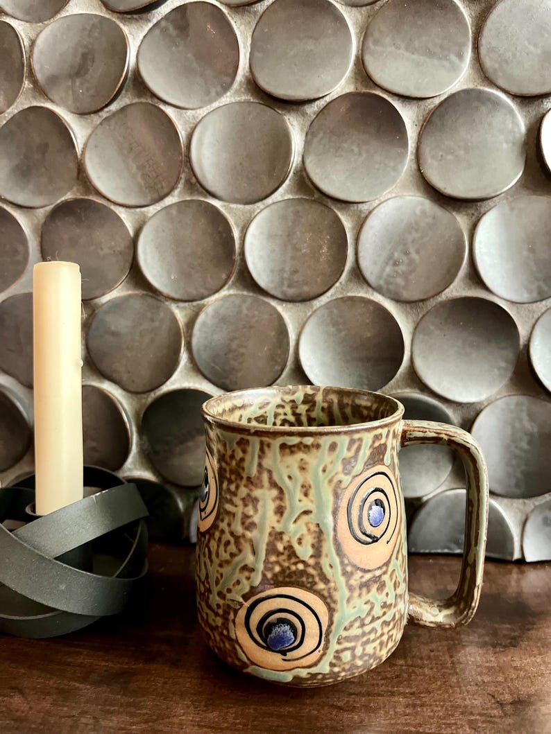 Japanese Vintage Pottery Mug: 'kujaku' - Etsy