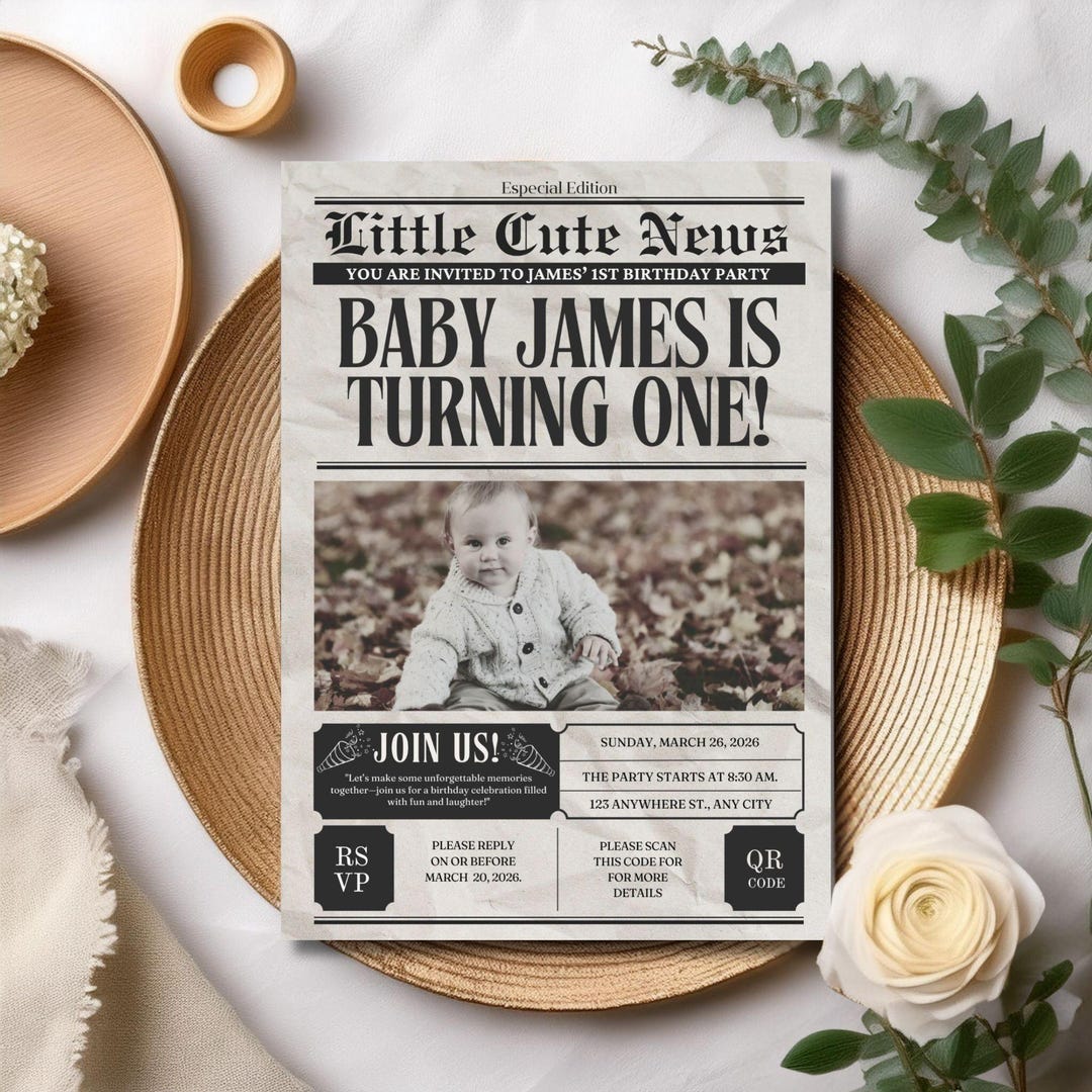 Birthday Newspaper Canva Template, Birthday Program, Birthday Newspaper ...