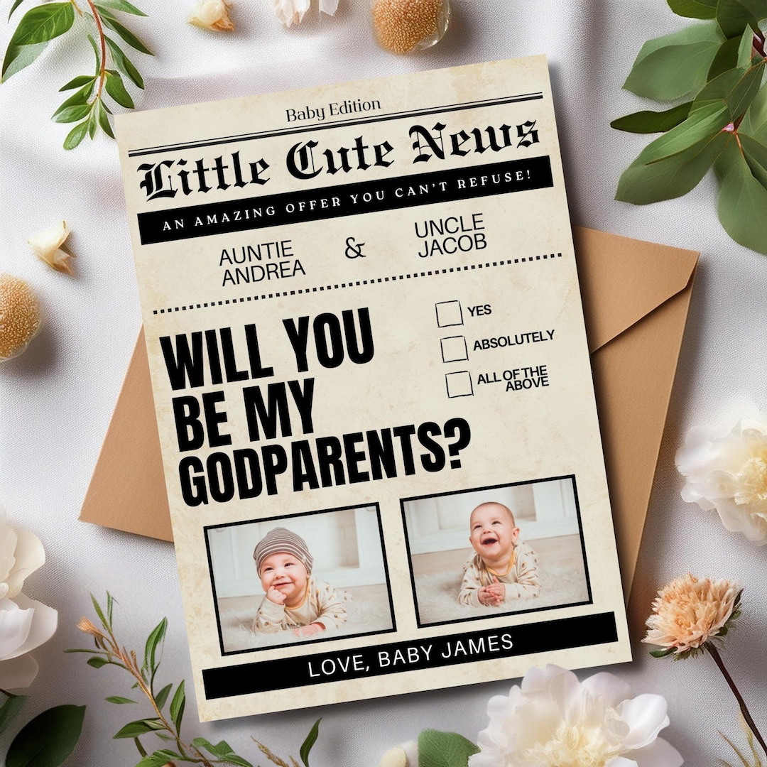 Godparent Proposal for Baptism Proposal for Godmother, Will You Be My ...