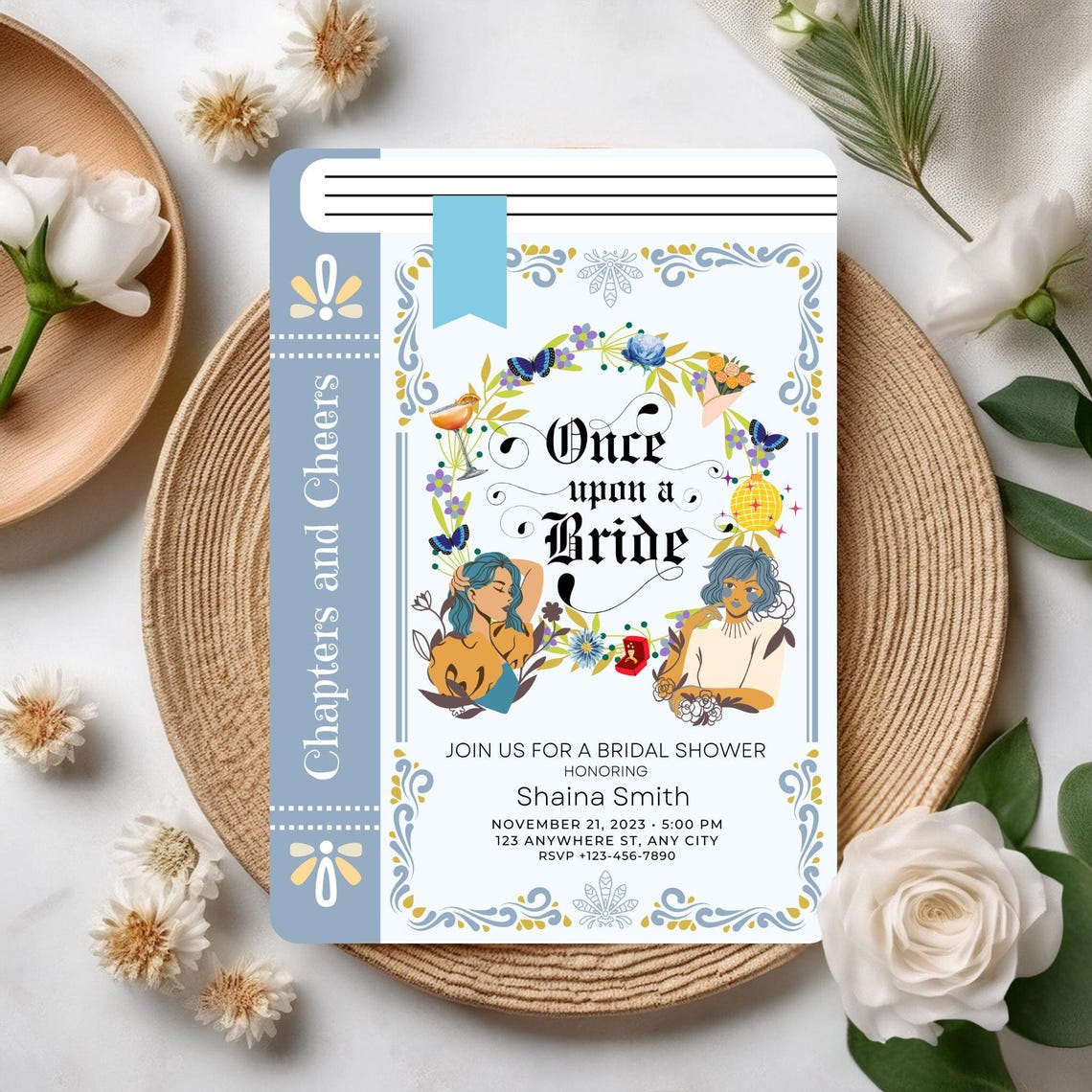 Fairytale Bridal Shower Book Card, Literary Bridal Shower Invite ...