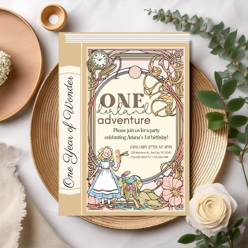 First Birthday Book Themed Invitation, Reading Party Invite, Book Worm ...
