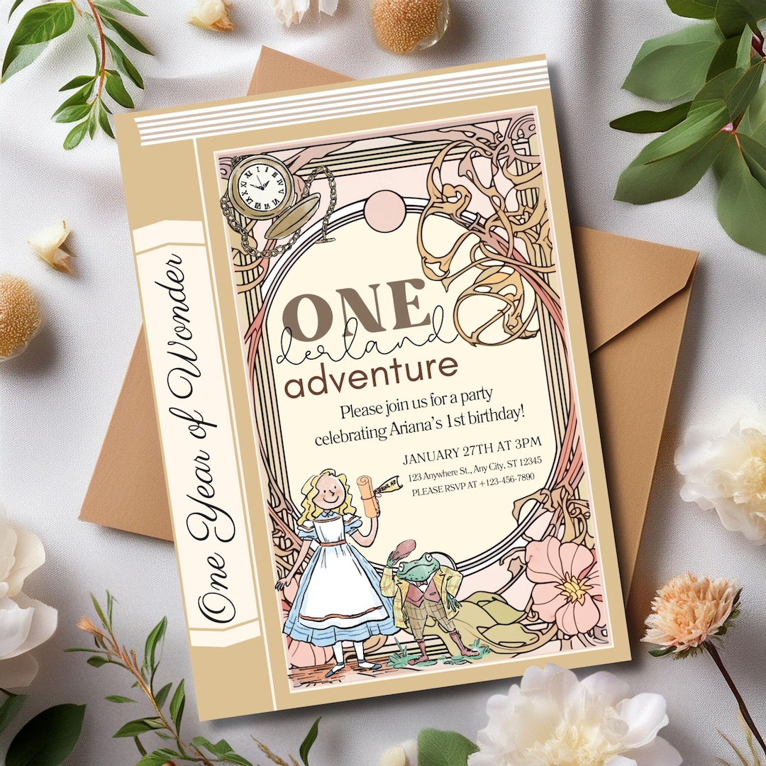 First Birthday Book Themed Invitation, Reading Party Invite, Book Worm ...