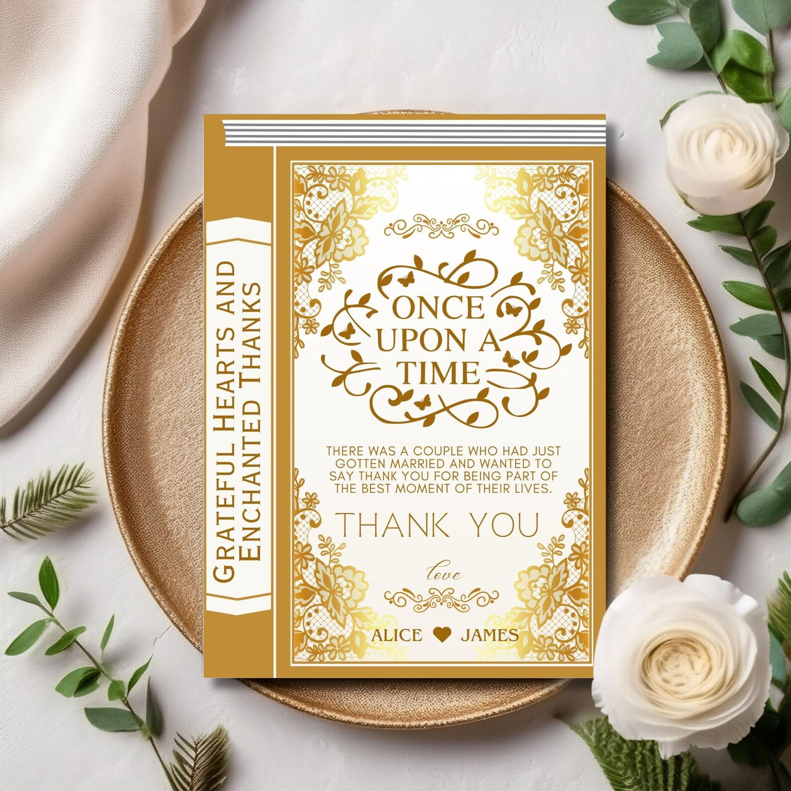 Once Upon a Time Appreciation Note, Couple Thank You Card, Fantasy ...