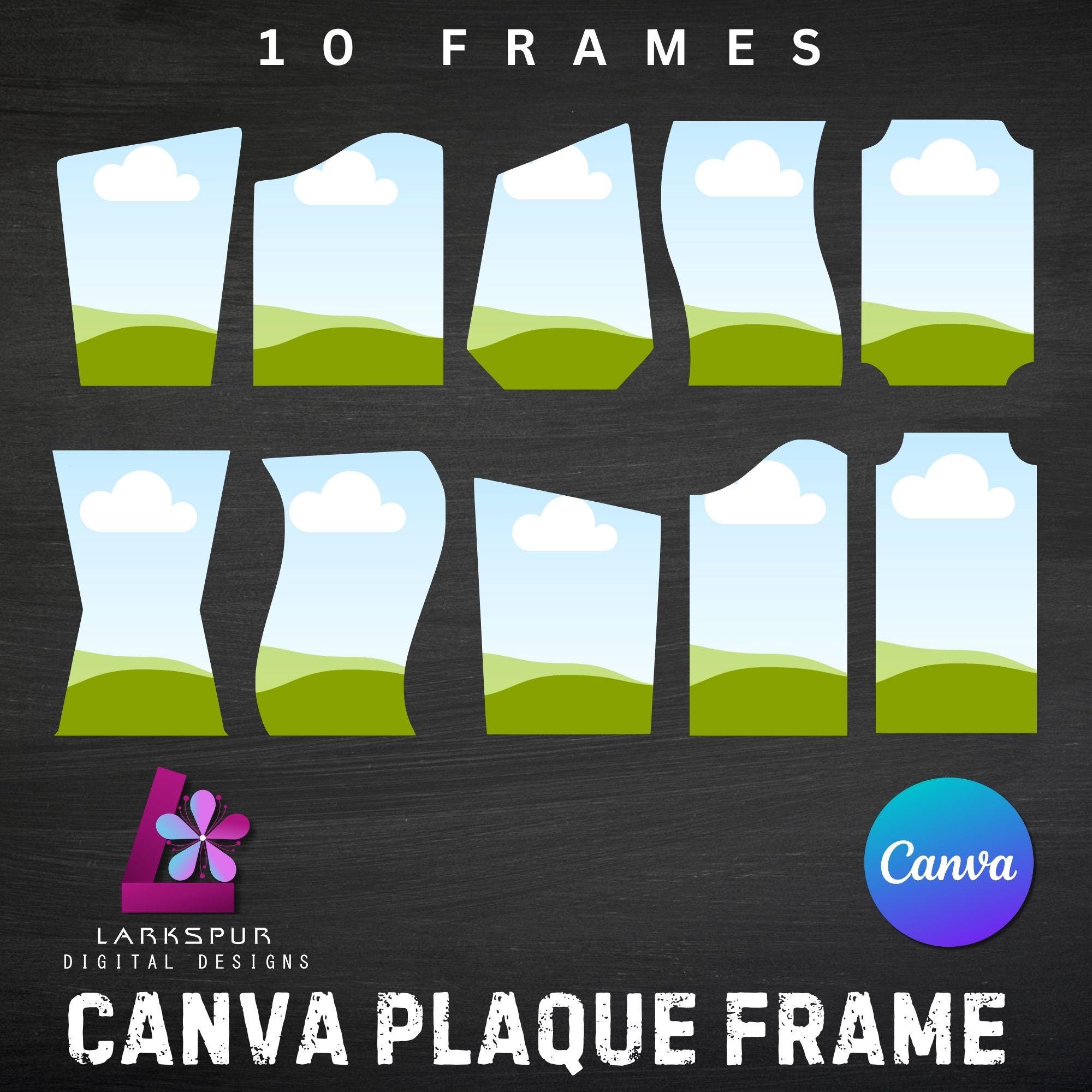 Plaque Drag and Drop Canva Frame, Design Own Trophy, Customizable ...