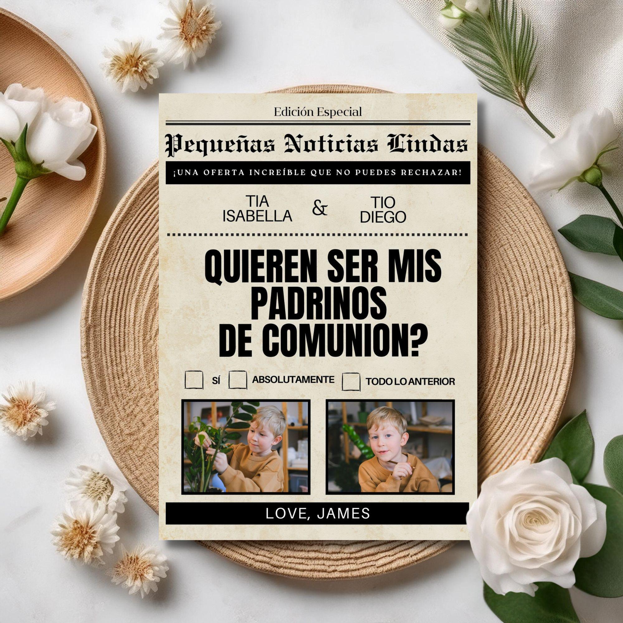 Quieren Ser Mis Padrinos De Primera Comunion, Padrinos Proposal in ...