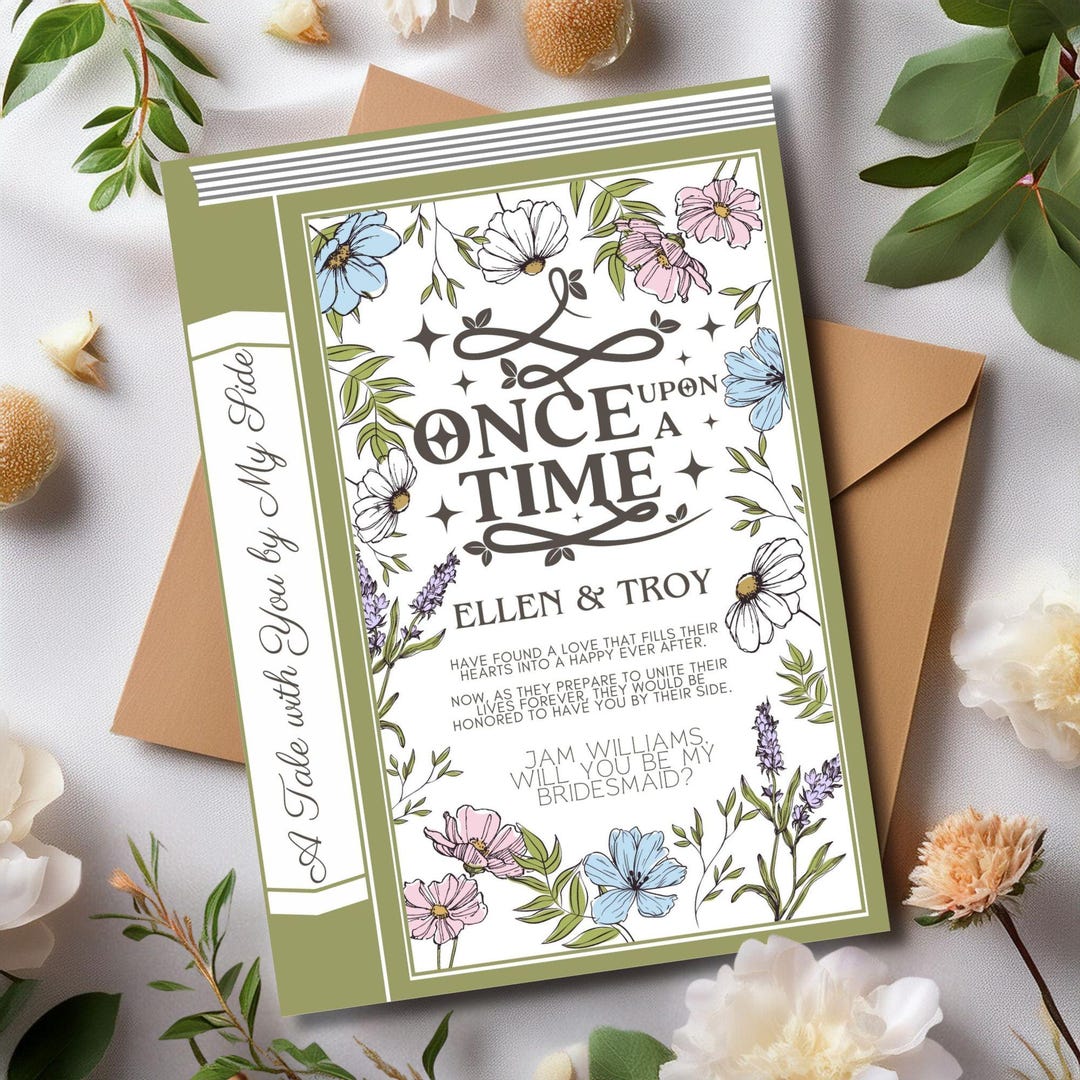 Fantasy Bridesmaid Proposal Book, Royal Couple Theme, Fairytale Maid of ...