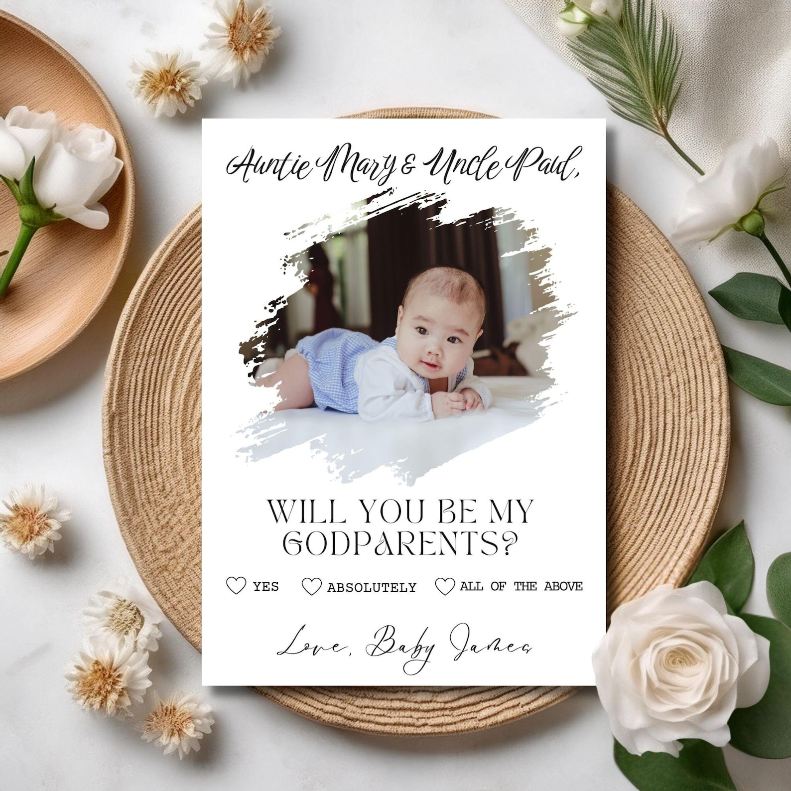 Godparents Proposal, Will You Be My Godmother Proposal Card Template ...