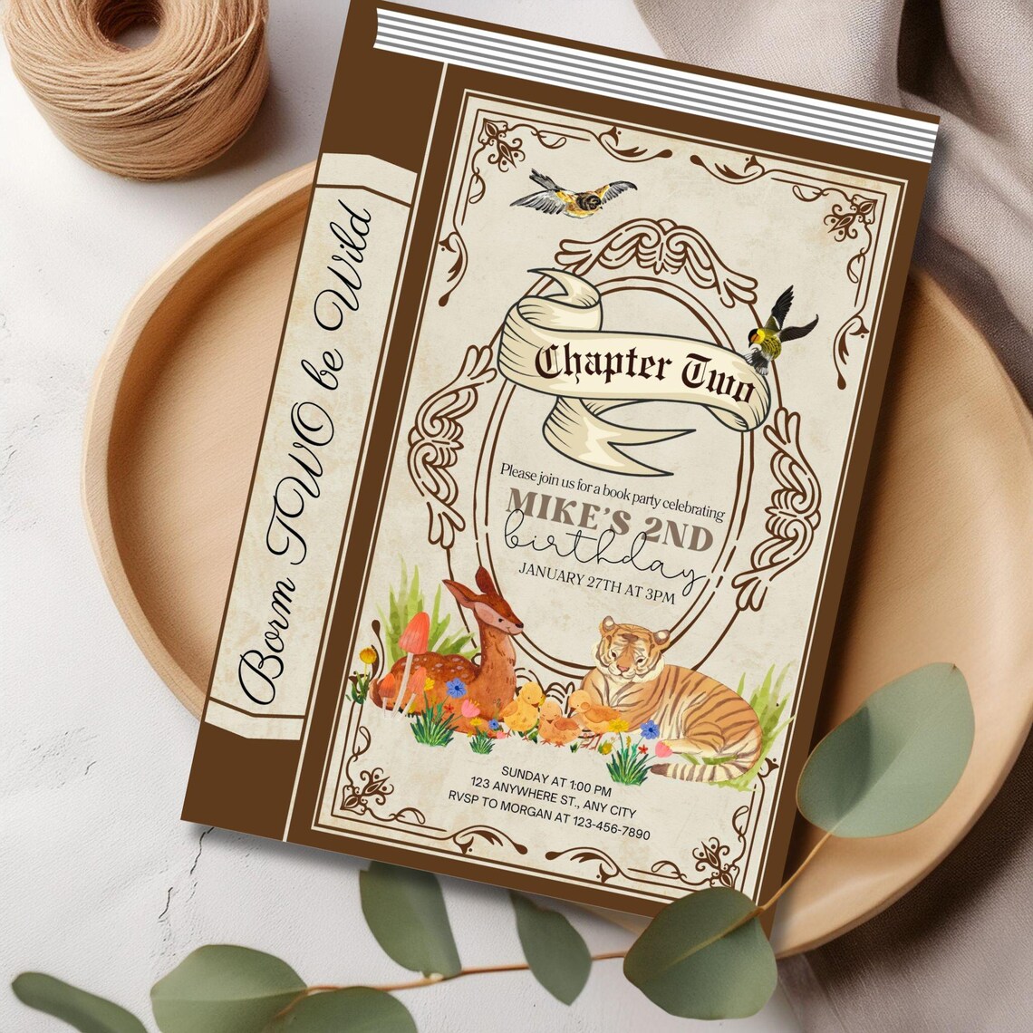 Wild Jungle Book Themed Birthday Invite, Book Themed Birthday Template ...