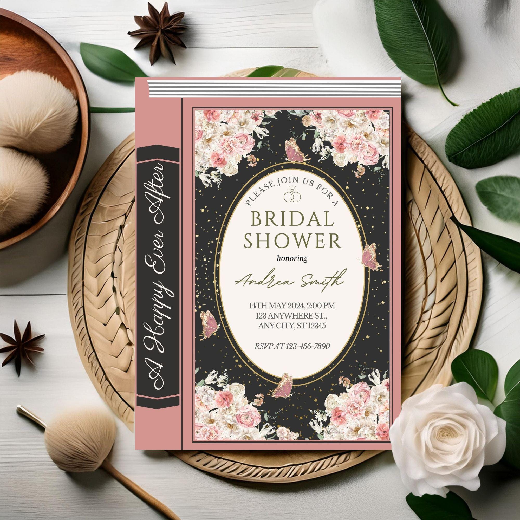 Floral Themed Bridal Shower, Whimsical Invite, Floral Book Bridal ...