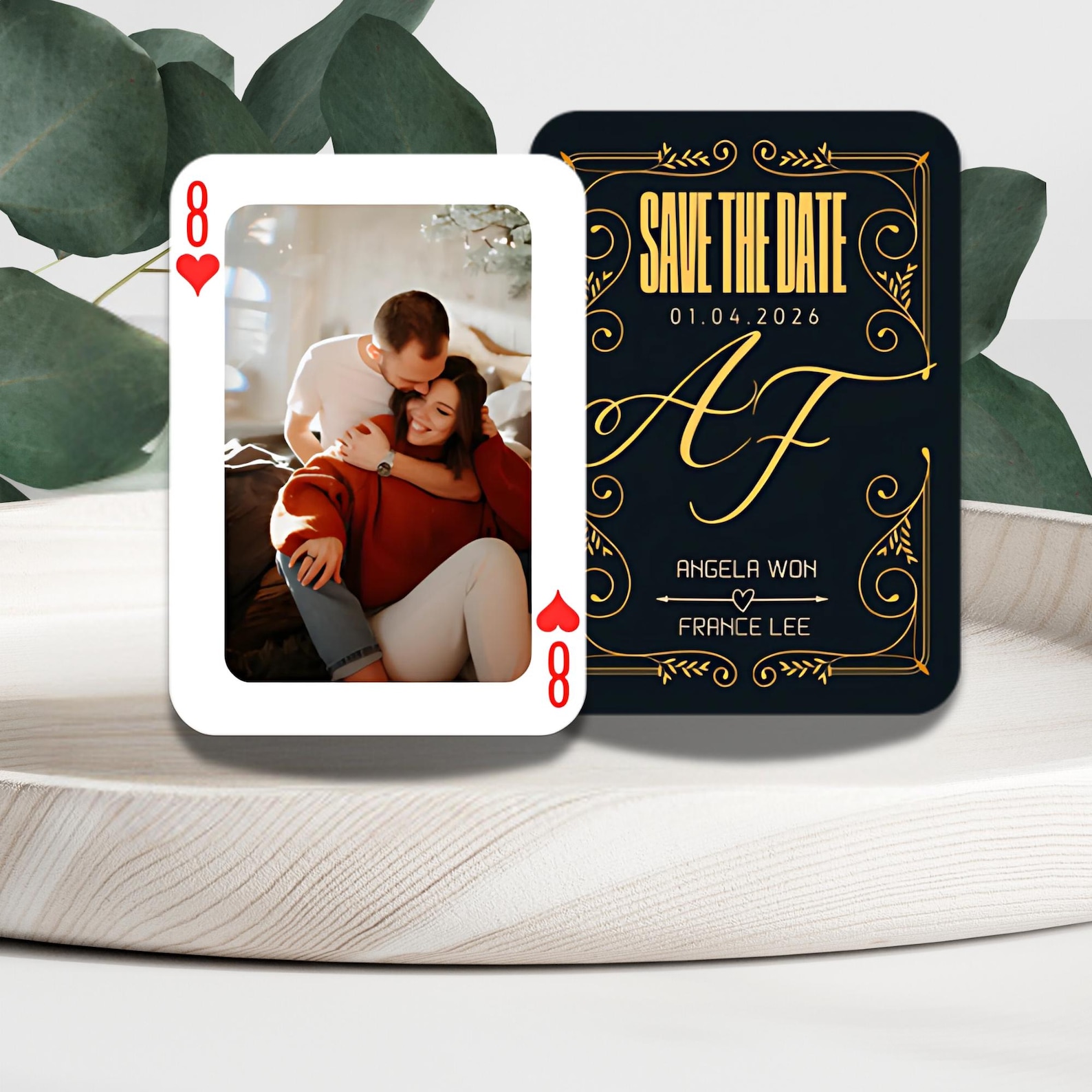Personalized Deck of Playing Cards With Box, Wedding Poker Cards ...