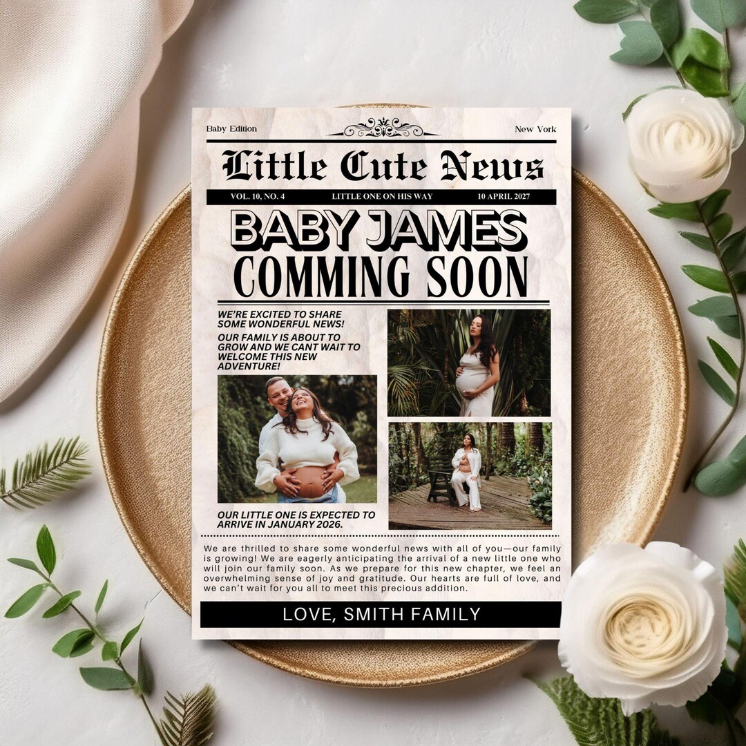 Custom Baby News, New Baby Coming Soon, Newspaper Pregnancy ...