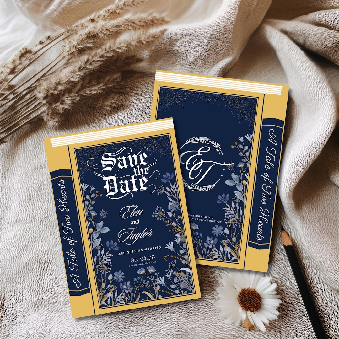 Book Cover Wedding Invitation, Fairytale Wedding, Literary Book Invite ...
