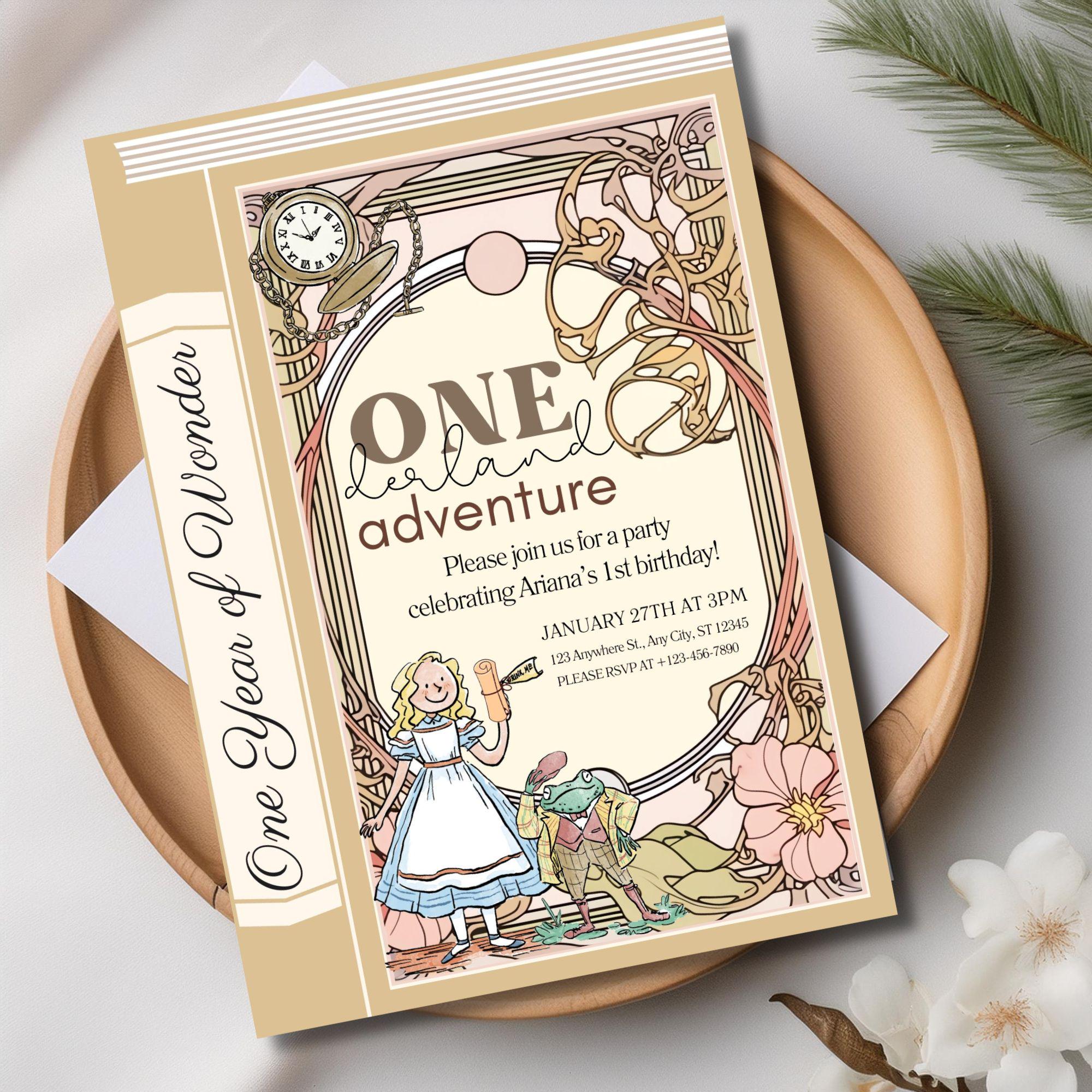 First Birthday Book Themed Invitation, Reading Party Invite, Book Worm ...