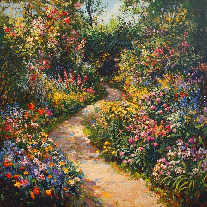 24 Flower Garden Path Printable Clipart, Nature Illustration Digital ...